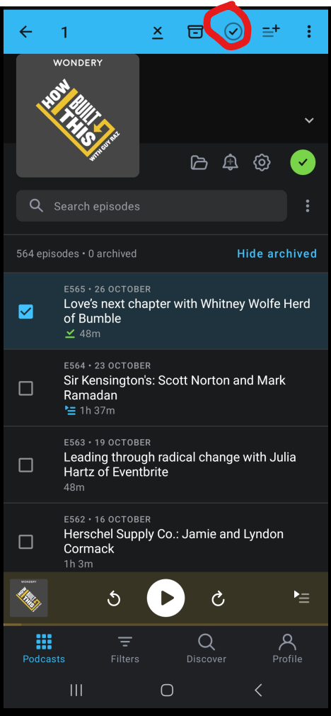 Custom auto archive settings being ignored when multiselect ‘mark as played’ | Pocket Casts Forum